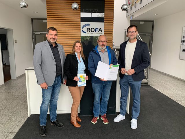 Die ROFA INDUSTRIAL AUTOMATION AG wurde mit der Urkunde “Umwelt und ...